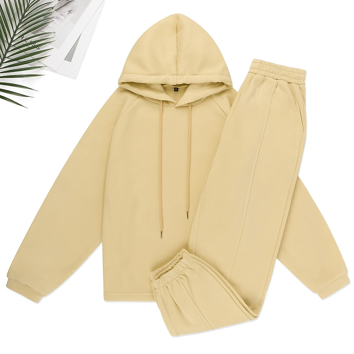 KYLASIEN Women Long Sleeve Fleece Lined Tracksuit 2022 Fall Casual Hood Sweatshirt Jogger Pant 2 Piece Outfit Oversized Workout Athletic Loungewear Sets