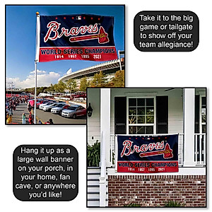 WinCraft Atlanta 4 Time World Champions Flag Baseball 3x5 Banner