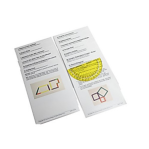 Curious Minds Busy Bags Geometry Snap Together Sticks with Compass and Activity Guides - Common Core Math Manipulative - Hands on Learning Math for Elementary Students