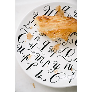 Truly.Madly Ink Armenian Alphabet Espresso Cups with Saucers, Set of 6, Armenian Coffee Cups with Handle, 3 oz. Porcelain Cups with Plates