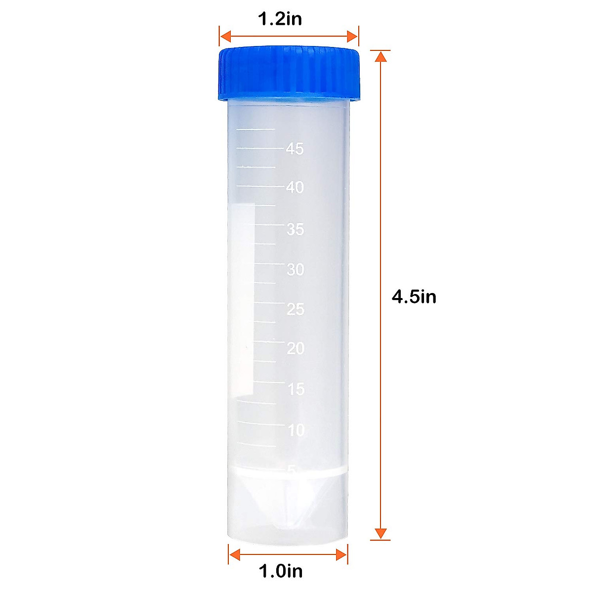 50ml Plastic Centrifuge Tubes with Screw Cap, CertBuy 50 Pack Self-Standing Plastic 50ml Test Tube Polypropylene Conical Tubes with Cap, Graduated Marks