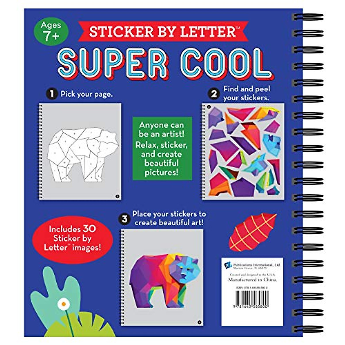 Brain Games - Sticker by Letter - 3 Sticker Books in 1 (30 Images to Sticker: In the Wild, Dinosaurs, Ocean Fun)