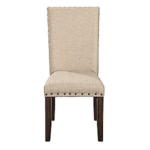 Signature Design by Ashley Rokane Dining Room Upholstered Chair Set of 2, Beige