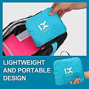 INOXTO 20L Lightweight Hiking Backpack Small Foldable Hiking Daypack for Outdoor Hiking Travel Camping (Blue)