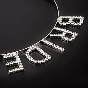 KICOSY Bride Headband for Wedding, Bridal Shower, Bachelorette Party, Bridal Tiara, Rhinestone & Silver, Women's Headpiece Hair Accessories, One Size, 1 Count