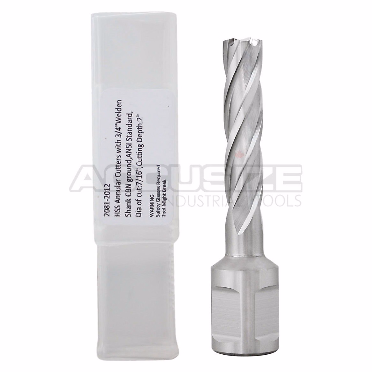 Accusize Industrial Tools 7/16'' Cutting Dia, 3/4'' Weldon Shank, 2'' Cutting Depth H.S.S. Annular Cutters, 2081-2012