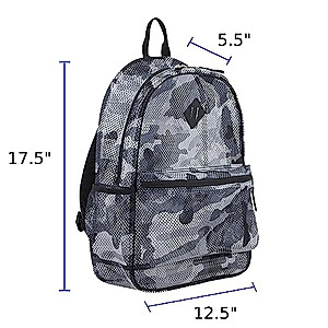 Eastsport Mesh Backpack, Gray Camo/Black
