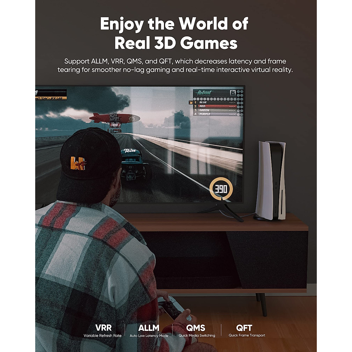 Highwings 8K Long HDMI Cable 20FT/6M 48Gbps, 2.1 High Speed HDMI 8K60Hz 4K120Hz 144Hz eARC HDR HDCP 2.2 2.3 Compatible for Gaming, PS5 and Monitor