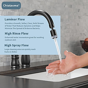 Swivel Faucet Aerator,3-function Faucet Nozzle,360° Big Angle Rotate Kitchen Sink Faucet Attachment,Faucet Extender for Kitchen 55/64 inch Female Thread,Kitchen Sink Aerator Black