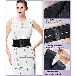 ALAIX Women's Wide Belt Stretchy Dress Belts Elastic Snap-Button Corset Belts for Women Waist Belt Waistband