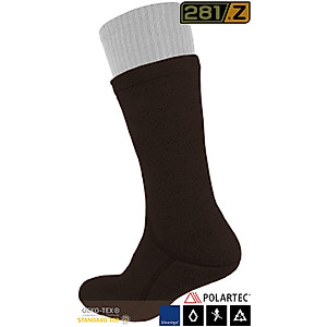 281Z Military Warm 8 inch Boot Liner Socks - Outdoor Tactical Hiking Sport - Polartec Fleece Winter Socks (Small, Brown Bear)
