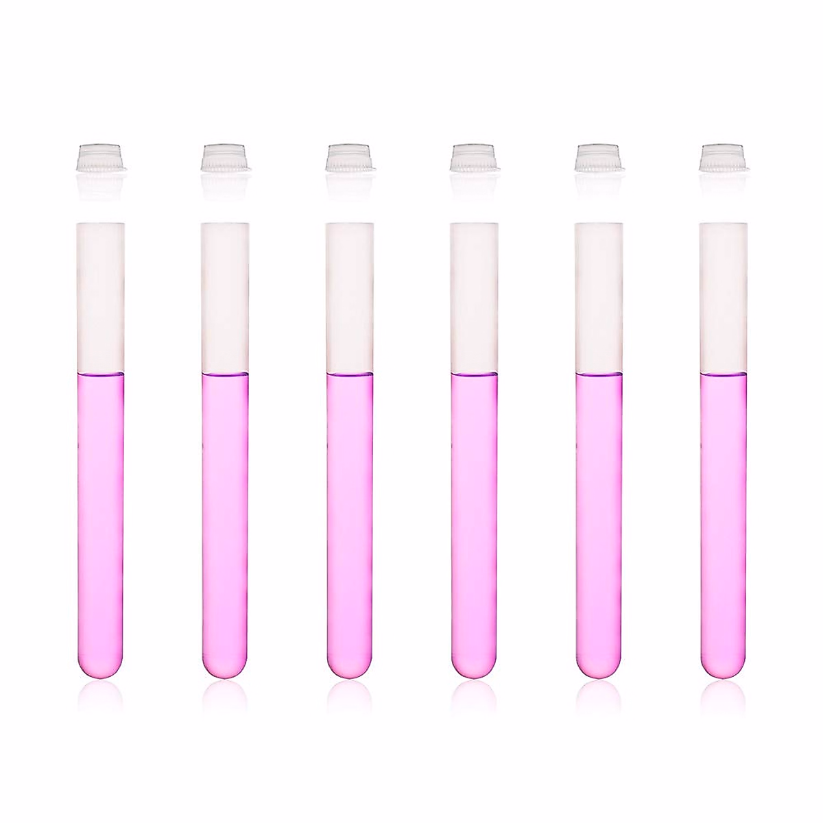 Labvida Plastic Test Tubes with Caps, 50pcs Dia.16x125mm | 25ml, Nature Colored Test Tubes with Lids, LVI001