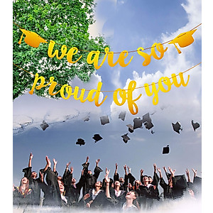 Golden Banner for Graduation Party/Grad Party Decorations- We are So Proud of You