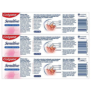 Colgate Sensitive Toothpaste, Complete Protection, Mint - 6 Ounce (Pack of 3)