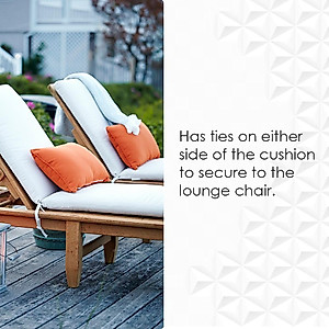 RSH DECOR: Tufted Chaise Lounge Seat Cushion | 72” x 22” | All-Weather Spun Fabric | Water and Fade-Resistant | Outdoor Chair Cushion for Patio Furniture | Grey & White Stripe