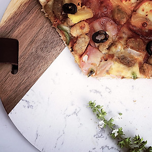 Resafy Acacia Wood Marble Cutting Board，Charcuterie Board Party Plate,Butcher Block Chopping Board Charcuterie Cheese Carving Serving,Suitable for Kitchen,Restaurants,Dining Room and Baking White