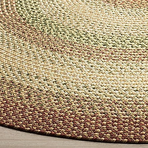 SAFAVIEH Braided Collection 4' x 6' Oval Rust / Multi BRD303A Handmade Country Cottage Reversible Area Rug