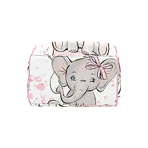 Anneunique Cute Elephant Pink Flowers Diaper Bags Backpack with Name Personalized Baby Bag Nursing Nappy Bag Travel Tote Bag Gifts for Mom Girl, 10.83 x 6.69 x 15 Inch
