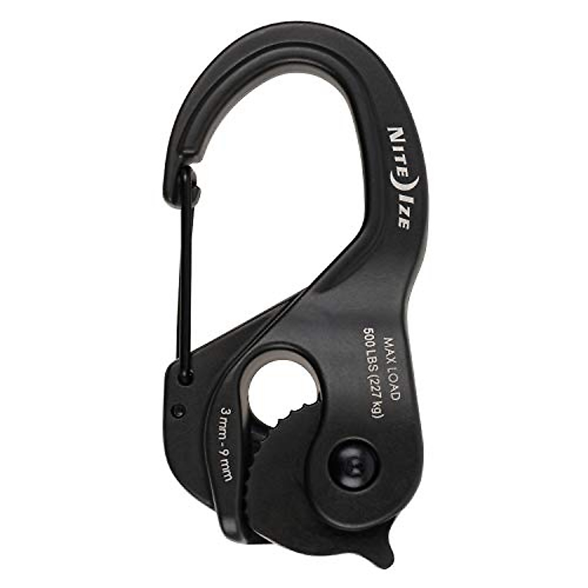 Nite Ize CamJam XT Aluminum Rope Tightener & NCJ-25-2R3 CamJam Tie Down Rope Tightener with Carabiner Clip, 2-Pack with Cord, Black, 2 Count