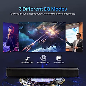 IRDFWH 100W Soundbar 20-inch for TV Speaker Wall Mountable 3D Stereo Sound for Home Theater and Gaming Multiple