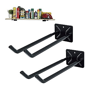 Ultrawall Upgraded Garage Hooks, Heavy Duty Utility Steel Garage Storage Hooks, 12.4 Inch Garage Wall Mount Double Hook for Car Tires, Ladders, Chairs, Ropes and Garden Tools