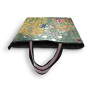 Tote Bag for Women Gustav Klimt Flower Garden Handbag Top Handle Shoulder Bag