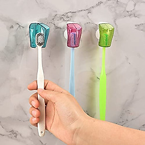 Y-Kelin Toothbrush Covers with Suction Caps - Portable Toothbrush Protector (3 PCS)- Tooth Brush Head Cover Cups for Bathroom and Travel