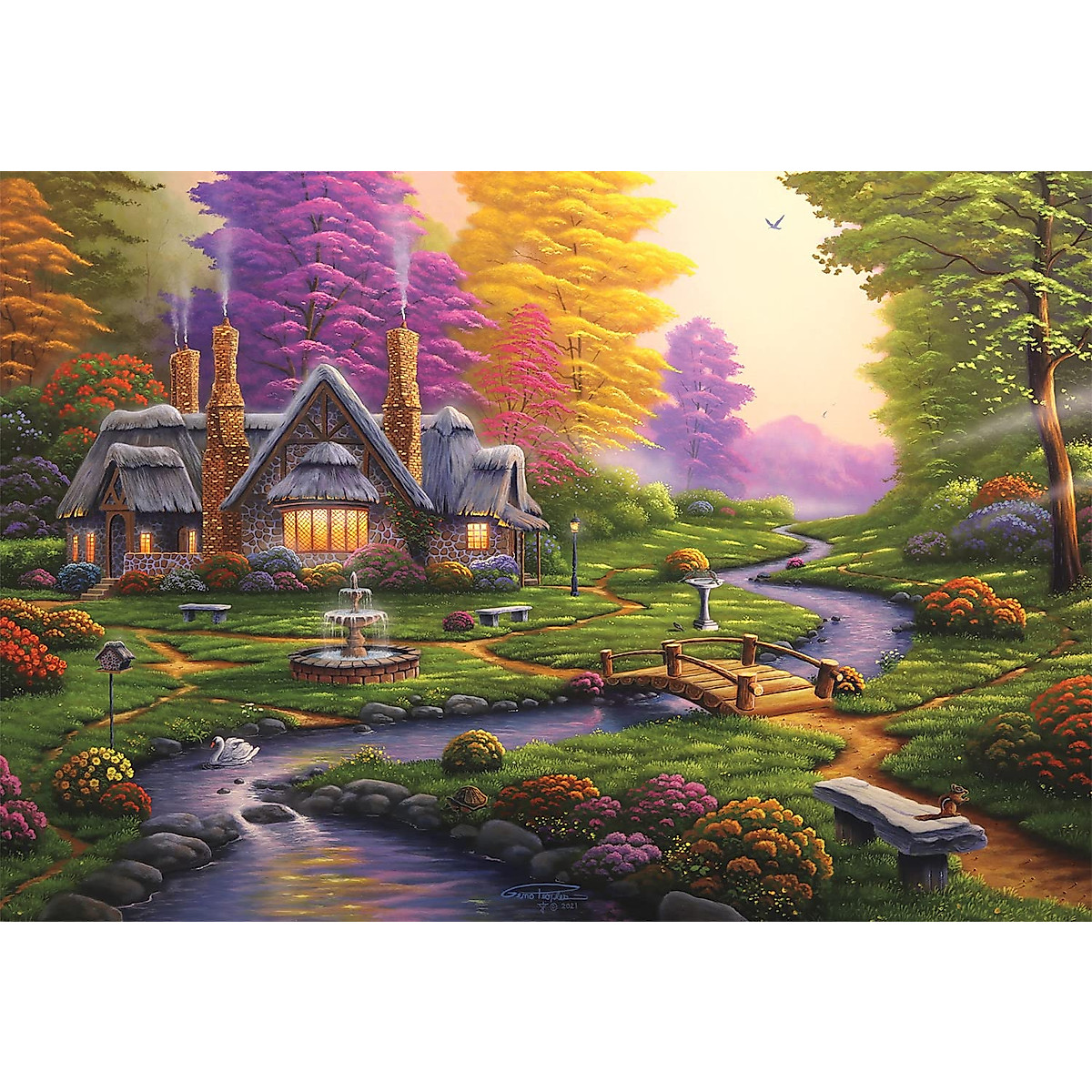 Buffalo Games - Geno Peoples - A Dreamy Retreat - 2000 Piece Jigsaw Puzzle for Adults Challenging Puzzle Perfect for Game Nights - 2000 Piece Finished Size is 38.50 x 26.50