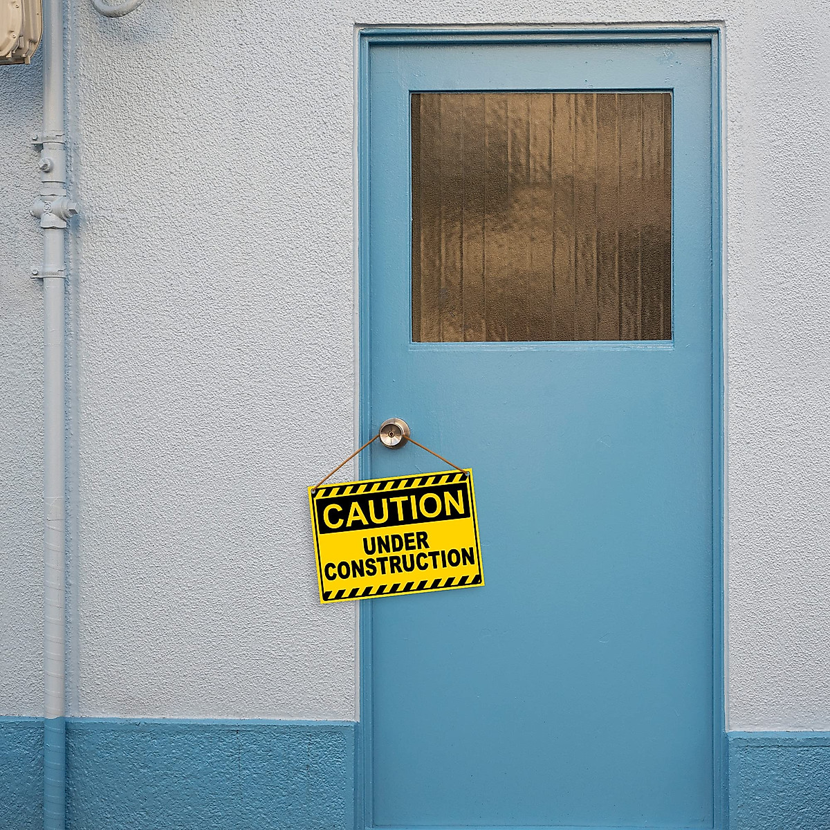 2 PC Under Construction Sign - 12 x 8 Coroplast Caution Area Under Construction Signs with Grommets - Work Zone Signs Caution Construction Zone Sign
