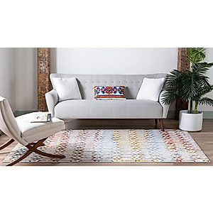 Rugs.com Lattice Trellis Collection Rug – 8' x 10' Multi Low-Pile Rug Perfect for Living Rooms, Large Dining Rooms, Open Floorplans