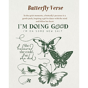 Miss Adola Aesthetic Canvas Tote Bag for Women - Butterfly Verse Reusable Tote Shoulder Bag Cute Funny Casual Sturdy Cloth Cotton Bag for Vacation, Shopping, Grocery, Work, Gym