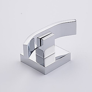 Beelee Chrome Bathroom Hooks Double Towel Hooks for Wall Robe Hook Wall Hook Polished Chrome Coat Hanger in Square Design