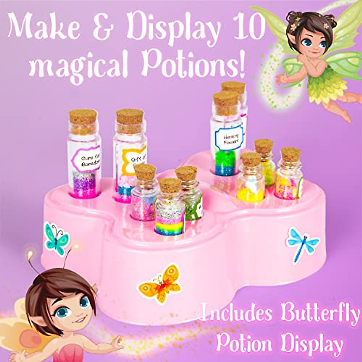 Creative Kids Make & Share Magic Potions | Make Your Own 10 Fairy Potions | Fairy Potions Craft Kit | Magic Toys Kids Potion Making Kit | Gift for 6 7 8 9 Year Old Girl