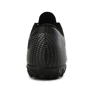 JOSKAA Competitive Unisex Soccer Shoes Men Women Indoor Outdoor Football Boots Athletic Turf Team Cleat Running Sports Lightweight Breathable Anti-Skid Damping Shoes Black