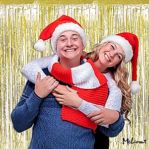 4 Pack Light Gold Fringe Curtain Backdrop, 3.2Ft x 9.8Ft Metallic Tinsel Foil Fringe Streamers Background for Photo Booth Birthday Wedding Baby Shower Carnival Easter Mother’s Day Party Decorations