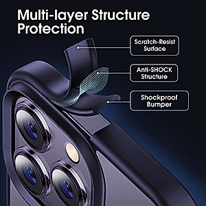 CASEKOO [SGS Tested] Newly Matte Purple Designed for iPhone 14 Pro Case [10FT Mil-Grade Protection] Anti-Fingerprints & Anti-Scratch Durable Translucent Back Anti-Slip Frame, Purple