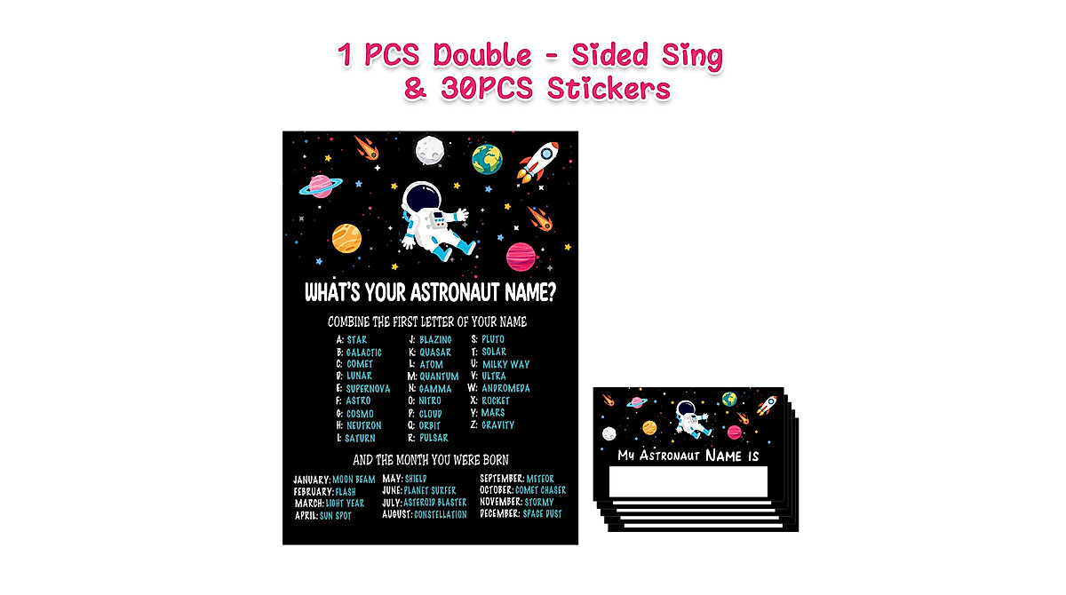 Astronaut Name Game for Kids - Fun Party Activity