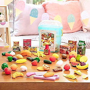 Battat- Play Circle- Play Food – Kitchen Toys – Grocery Store- Pretend Play- Pantry In A Bucket- 3 years + (79 Pcs)