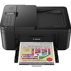 Canon PIXMA TR4522 All-in-One Color Wireless Inkjet Printer for Home Office, Black - Print Scan Copy Fax - 4800 x 1200 dpi, Auto 2-Sided Borderless Photo Printing, 20 Sheets ADF