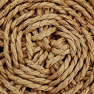 Gets Straw Beach Bag for Women Handmade Weave Straw Handbag Round Summer Shoulder Bag (2 Coffee Color)