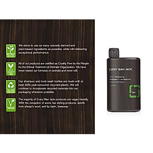 Every Man Jack 2-in-1 Thickening Shampoo + Conditioner - Thicken, Cleanse, and Hydrate Hair with Coconut, Aloe, and Tea Tree Oil - Naturally Derived and No Harsh Chemicals - Twin Pack