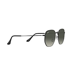 Ray-Ban RB3548 Hexagonal Sunglasses, Black/Grey Gradient, 51 mm