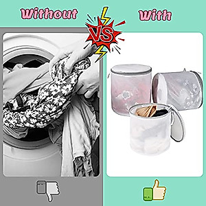 GINOYA 8 inches Bra Laundry Bags, 3pcs Mesh Washing Bags with Floating Plates and Extension Cord for Lingerie (Fits A-G Cup)