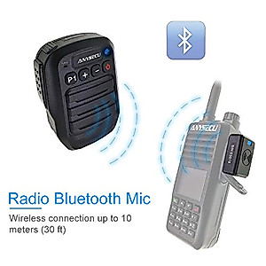 Anysecu HB980 Two Way Radio Wireless Bluetooth Handheld Speaker Mic, Shoulder Microphone for Walkie Talkie UV-5R 5RA 5RB 5RC 5RD 5RE 5REPLUS BF-888S TH-UV8000D UV-82 Accessories