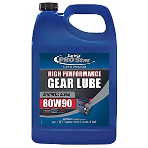 STAR BRITE PRO Star Synthetic Blend Lower 80W90 Unit Gear Lube - Marine Grade, High Viscosity Gear Oil for Outboard Motors, 128 Ounce Gallon (027200)