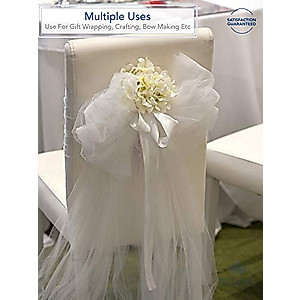 54” Fabric Tulle Bolt for Wedding Party Decoration Bridal Shower - Tutu Roll, Netting Spool Ribbon Wrapping, White, 40 YDS