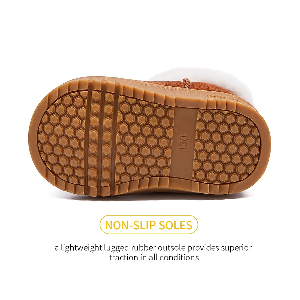 BMCiTYBM Baby Snow Winter Boots Girls Boys Cold Weather Faux Fur Shoes 6 12 18 24 Months Brown Size 6-12 Months Infant