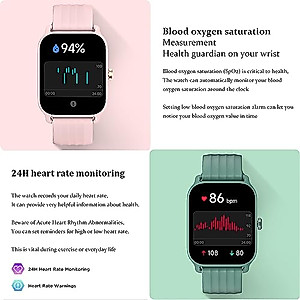 Smart Watch for Men Women - Answer & Make Calls, Alexa Build-in, Blood Oxygen (SpO2) 1.8 inch HD Screen iP68 Waterproof, Heart Rate Sleep Monitor, Fitness Tracker Compatible with Android and iOS Phone