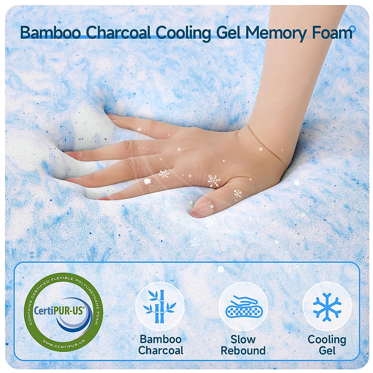 3 Inch Twin XL Mattress Topper, 3-Zone Firm Supportive Foam for Back Pain, Cooling Gel Memory Foam Bed Topper with Non-Slip Bottom, Removable Soft Cover, CertiPUR-US and Oeko-TEX Certified