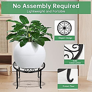 6 Pack Metal Plant Stand Indoor Outdoor Plants Holder Christmas Gift-Flower Potted Stands Rack for Multiple Plants,Sturdy Iron Pot Round Shelf,Modern Stylish Holder for Garden Home Kitchen Patio